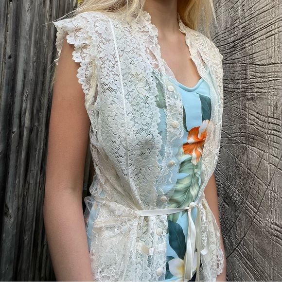 Tops | Vintage 9s Boho Sheer Lace Blouse | Poshmark
